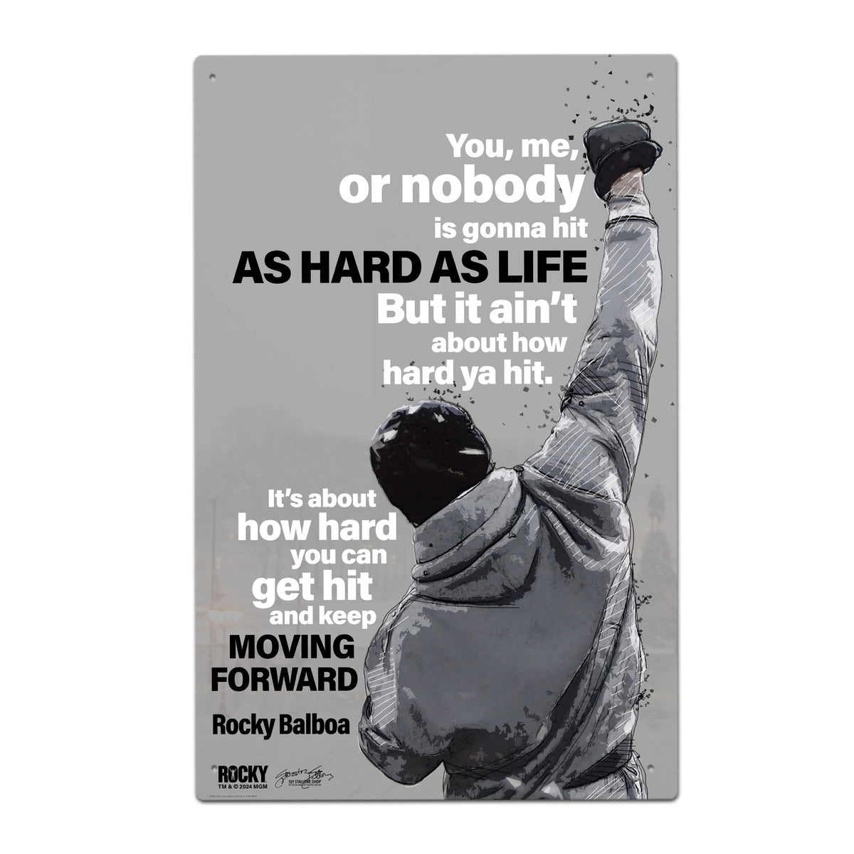 Rocky "It Ain't About How Hard You Hit" Quote Metal Sheet – Sly ...