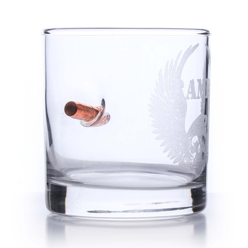 Rambo Bullet Etched Rocks Glass – Sly Stallone Shop