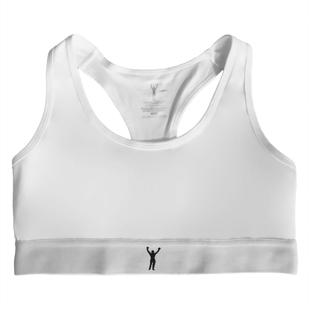 Rocky Statue White Sports Bra – Sly Stallone Shop