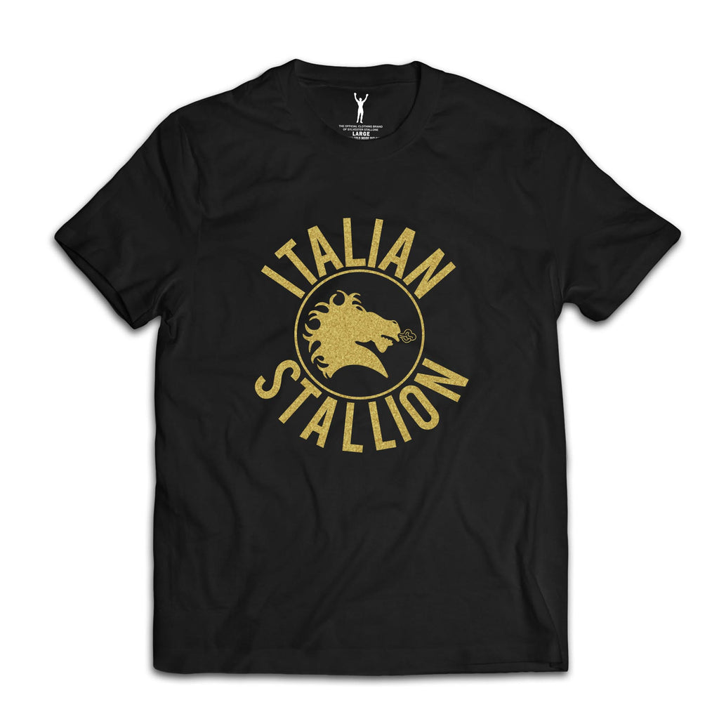 Italian Stallion Metallic Gold Tee – Sly Stallone Shop