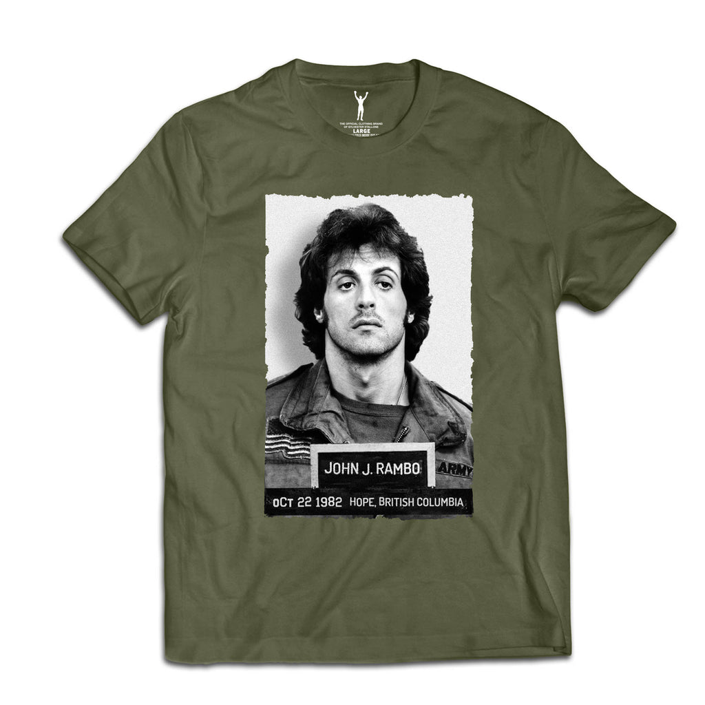 John Rambo Military Green Mugshot Tee – Sly Stallone Shop